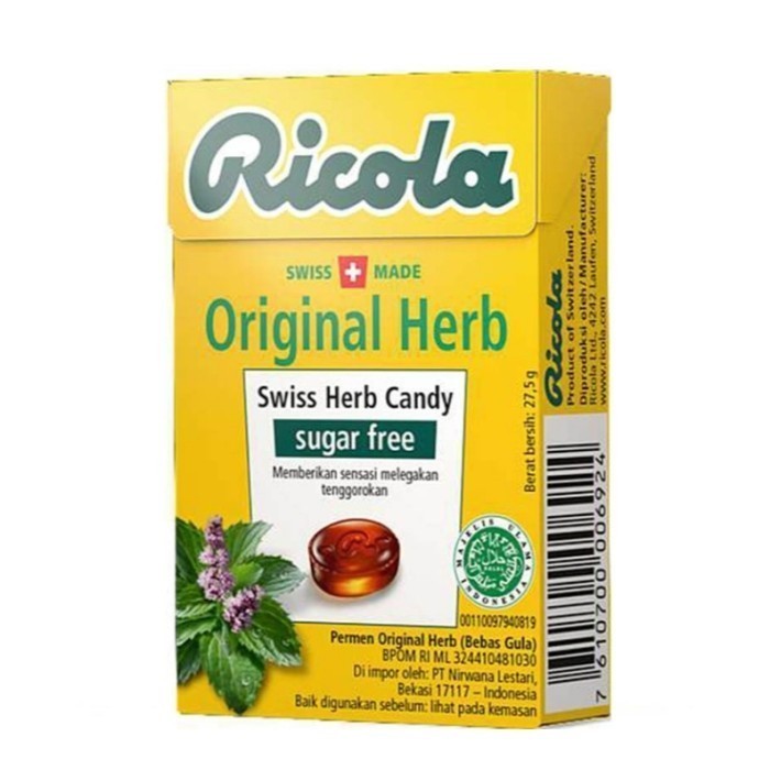 Jual Ricola Sugar Free Permen Original Herb 27.5 g | Shopee Indonesia