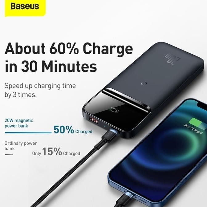 Jual BASEUS POWERBANK WIRELESS MAGNETIC MAGSAFE FAST CHARGE 20W ...