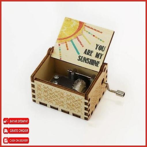 Jual Original Kotak Musik Kayu Wooden Music Box Vintage Diputar Manual ...