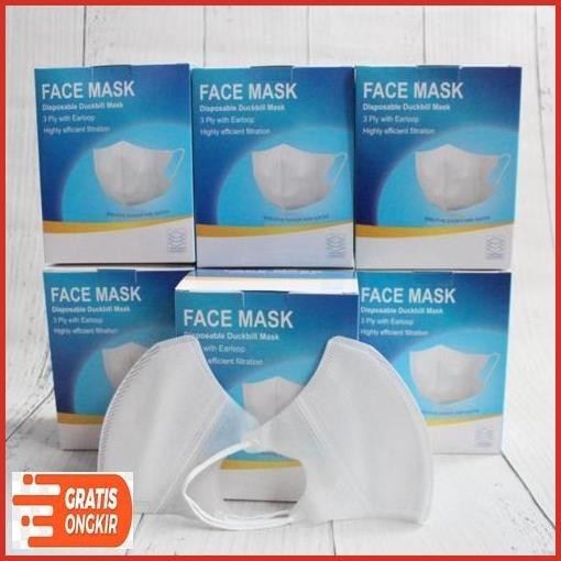 Jual Cod Per Pak Isi 50 Buah Masker Duckbill 3Ply Earloop Disposable ...
