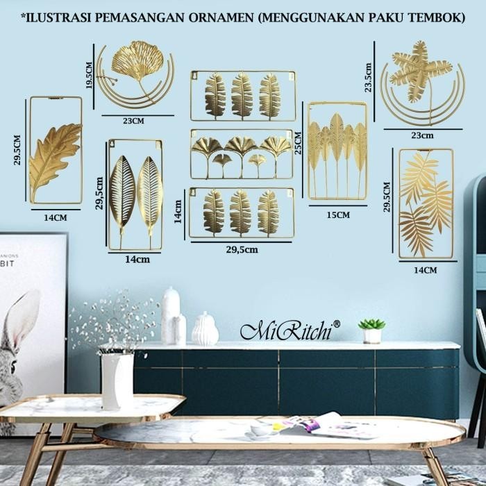 Jual Dekorasi Hiasan Dinding Besi Ruang Tamu Lobby Hotel Daun Ginkgo ...