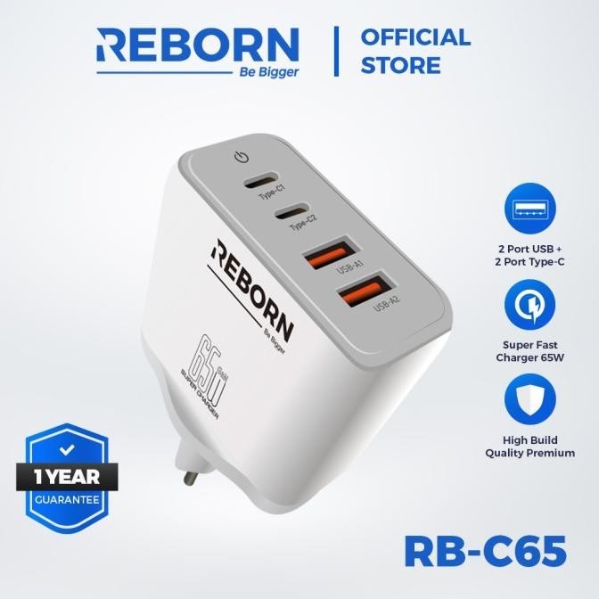 Jual Jual! Reborn 4 Port Adaptor Qc+Pd 65W Gan Port Usb & Type-C Rb-C65 | Shopee Indonesia