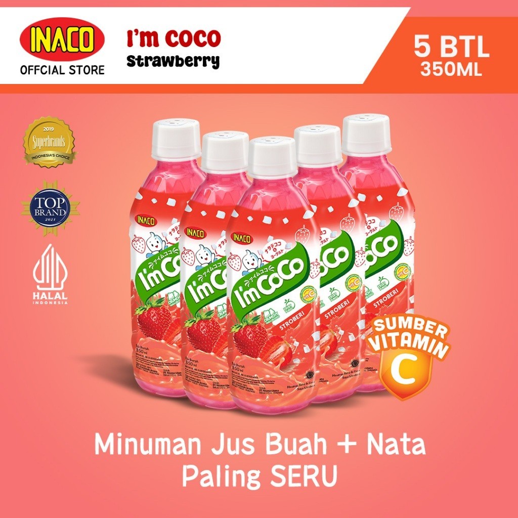 Jual INACO I'm Coco Strawberry 350ml - 5pcs | Shopee Indonesia