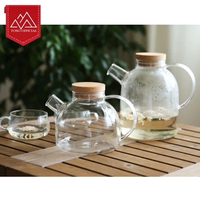 Jual Teko Teh Tutup Kayu Chinese Teapot Wooden Lid Pitcher Borosilicate | Shopee Indonesia