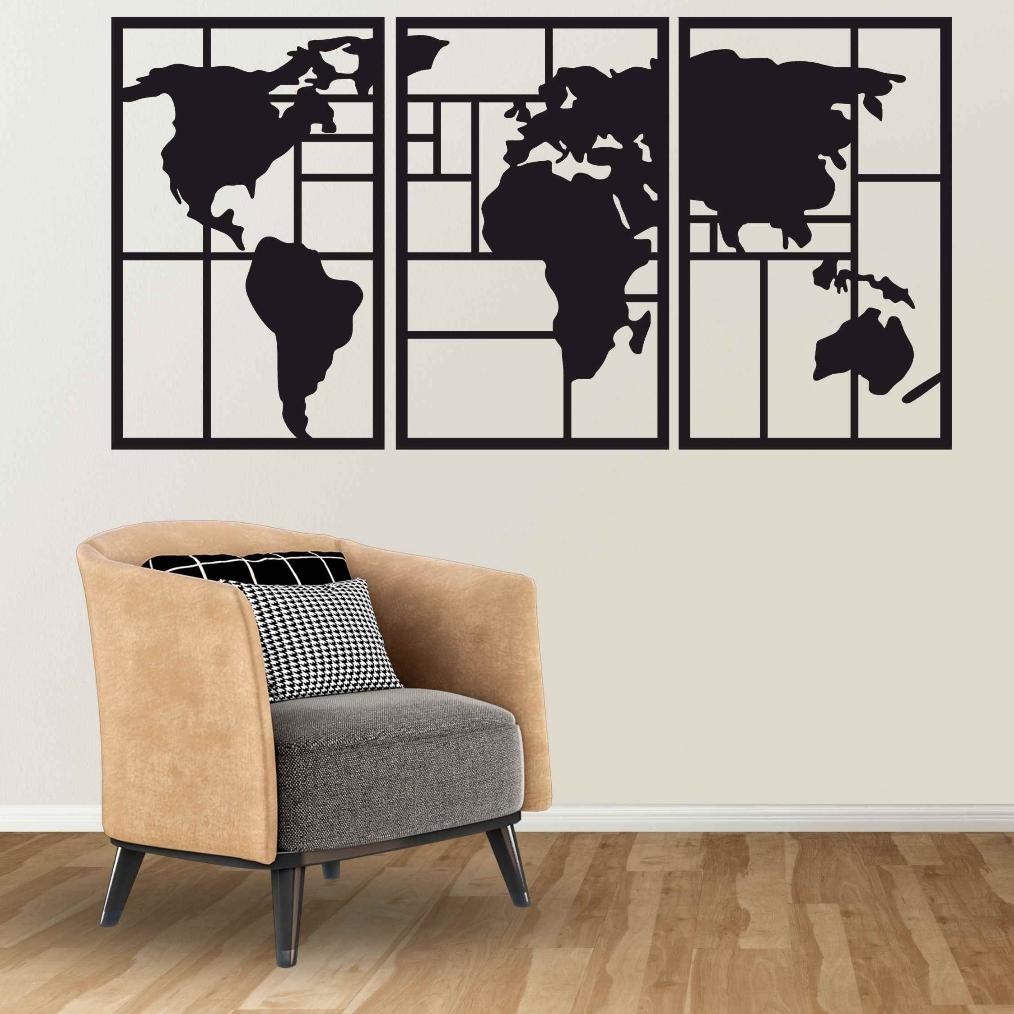 Jual BARUU KREASI KAYU 3D GAMBAR PETA DUNIA /WORLD MAP /HIASAN DINDING ...