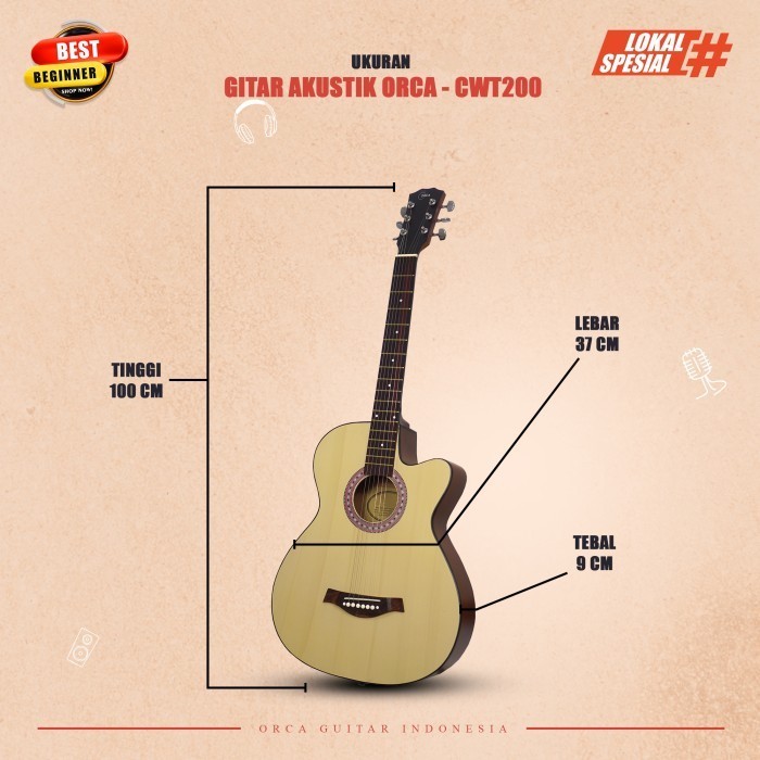 Jual Ami Orca Gitar Akustik Pemula Tanam Besi Senar String Guitar | Shopee Indonesia