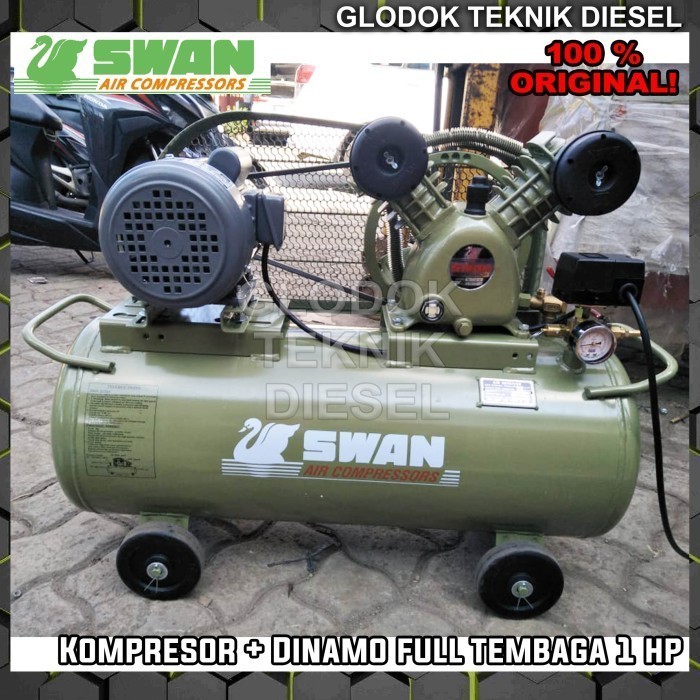 Jual Limited Swan Air Compressor 1 Hp + Dinamo Tembaga 1 Pk Kompresor ...