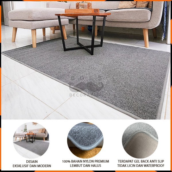 Jual Karpet Lantai Polos Minimalis Ukuran 200X150 Anti Slip Aesthetic ...