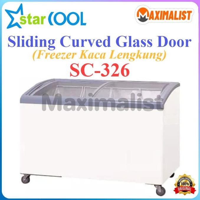 Jual [Ready Stock] Starcool Sc-326 Sliding Curved Glass Freezer ...