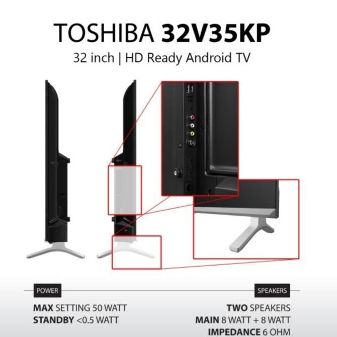 Jual [New] Led Tv Toshiba 32 Inch Smart Android Tv Full Hd Regza 32V35Kp Original | Shopee Indonesia