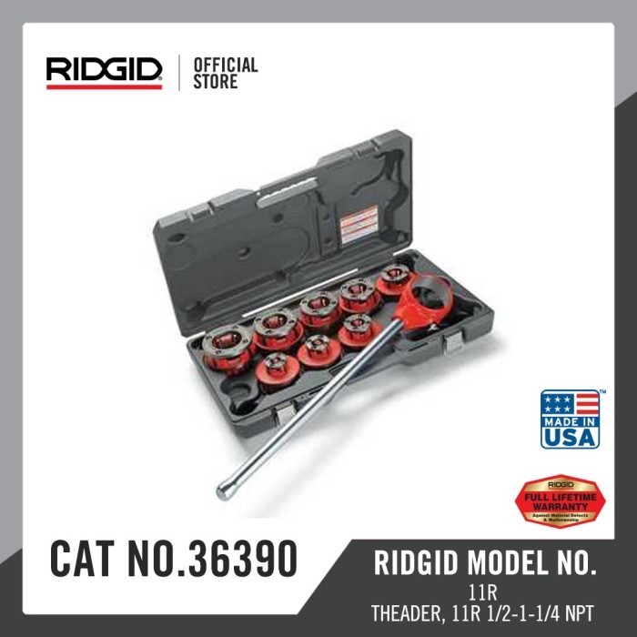 Jual RIDGID ENCLOSED RATCHET THREADER SETS, 11R 1/2-1-1/4 NPT-36390 ...