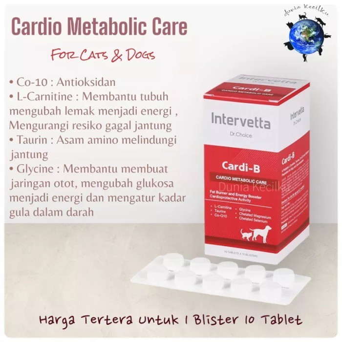 Jual Ready Intervetta Cardi B Suplemen Cardiac Anjing Kucing 1 Blister | Shopee Indonesia