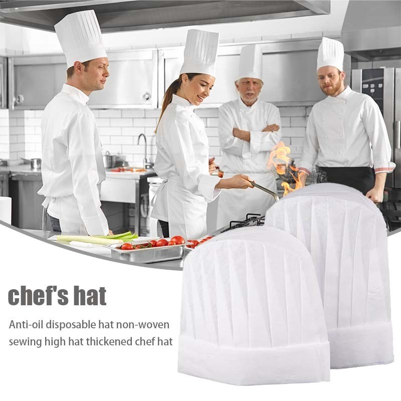 Jual 10pcs Topi Chef Kertas Warna Putih Topi Chef Topi Chef Bahan ...