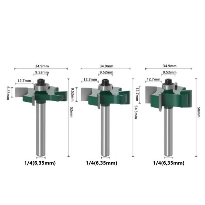 Jual Mata Router Profil Slotting Bit 4Blade Shank 1/4 | Shopee Indonesia