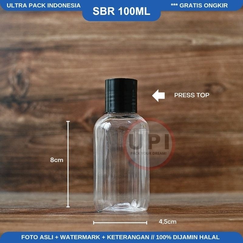Jual Kemasan Botol Disc Top Isi Ulang - BOTOL PET SBR 100ML CLEAR + PRESS TOP | Shopee Indonesia
