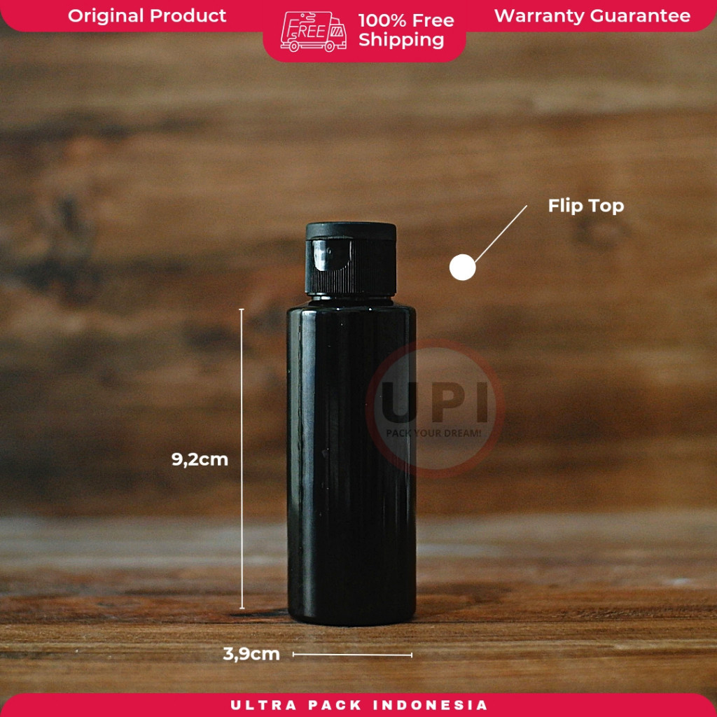 Jual KEMASAN BOTOL FLIPTOP ISI ULANG - BOTOL PET RF 100ML HITAM + FLIP TOP HITAM | Shopee Indonesia