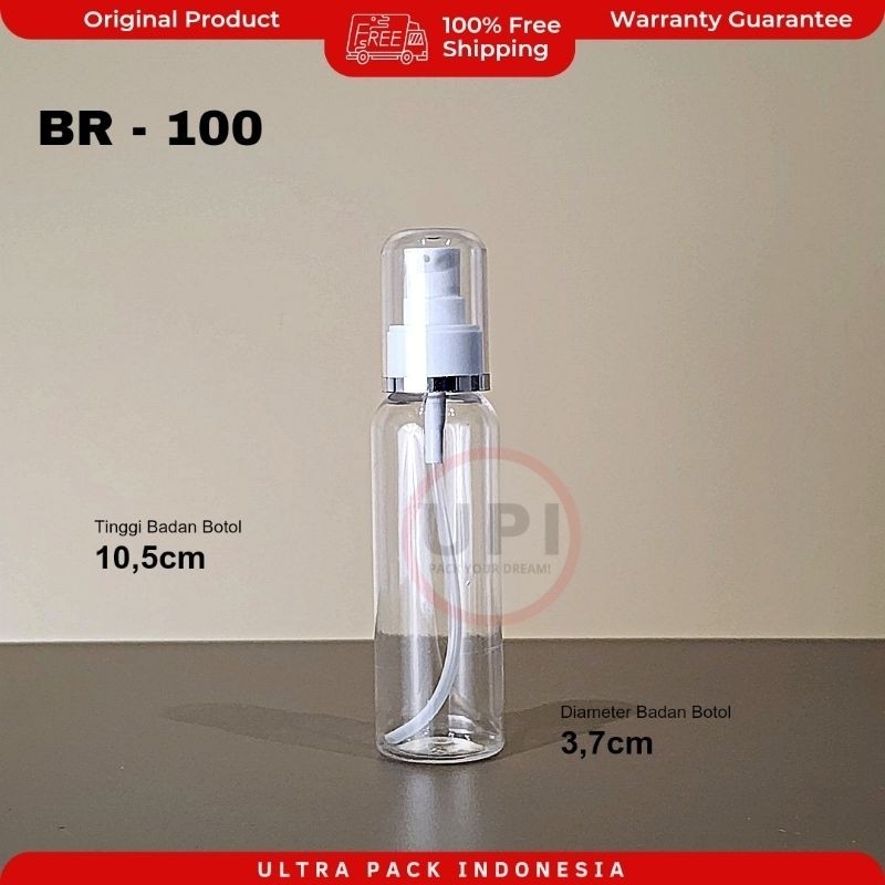 Jual KEMASAN BOTOL PUMP SERUM ISI ULANG - BOTOL PET BR 100ML CLEAR + TREATMENT PUMP FULL CAP ...