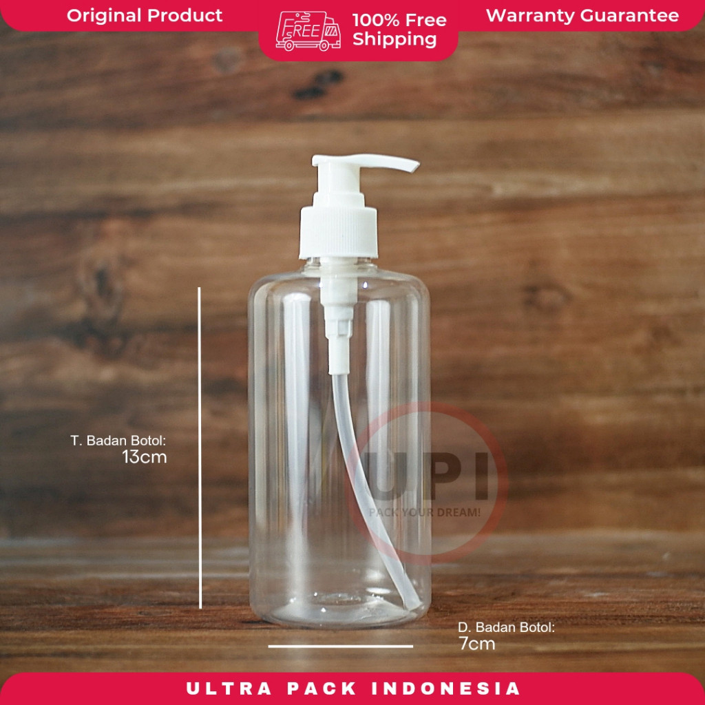 Jual KEMASAN BOTOL POMPA ISI ULANG - BOTOL PET HS 500ML CLEAR + LOTION PUMP PUTIH | Shopee Indonesia