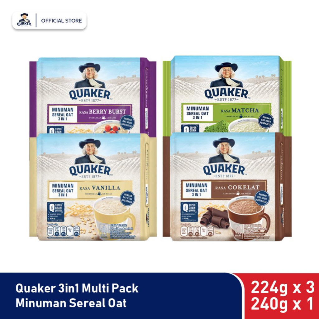 Jual Quaker 3in1 Minuman Sereal Oat Multi Pack Semua Rasa | Shopee ...