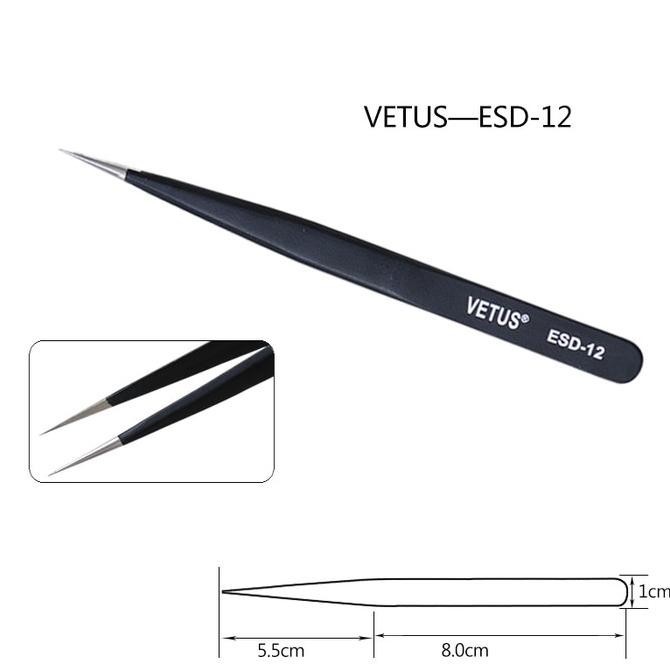 Jual Pinset Tweezers Vetus ESD 12 Straight - Gundam Model Kit Tool ...