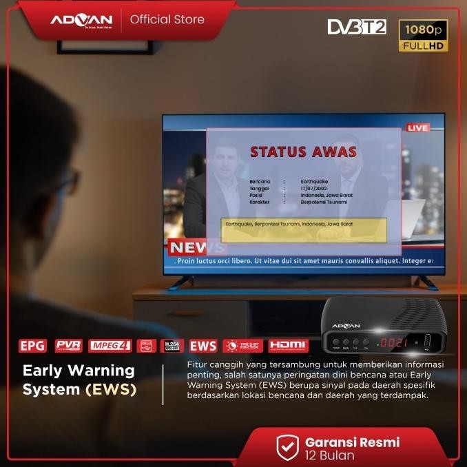Jual Advan Digitv Dvb T2 Full Hd 1080P Set Top Box Tv Digital Receiver ...