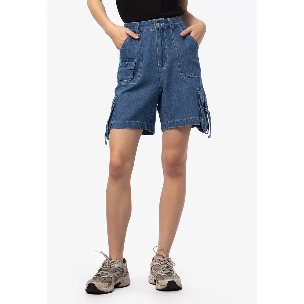 Jual COLORBOX Bermuda Cargo Pants Med Blue | Shopee Indonesia