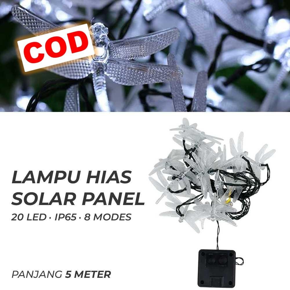 Jual Lampu String Hiasan Event Capung Dragonfly Solar Panel IP65 8 ...