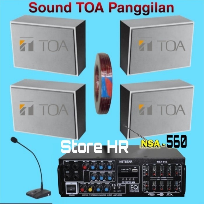 Jual Paket Speaker Ceiling Toa 4 Unit Ampli Nsa 560 Mic Meja Shure K30 ...