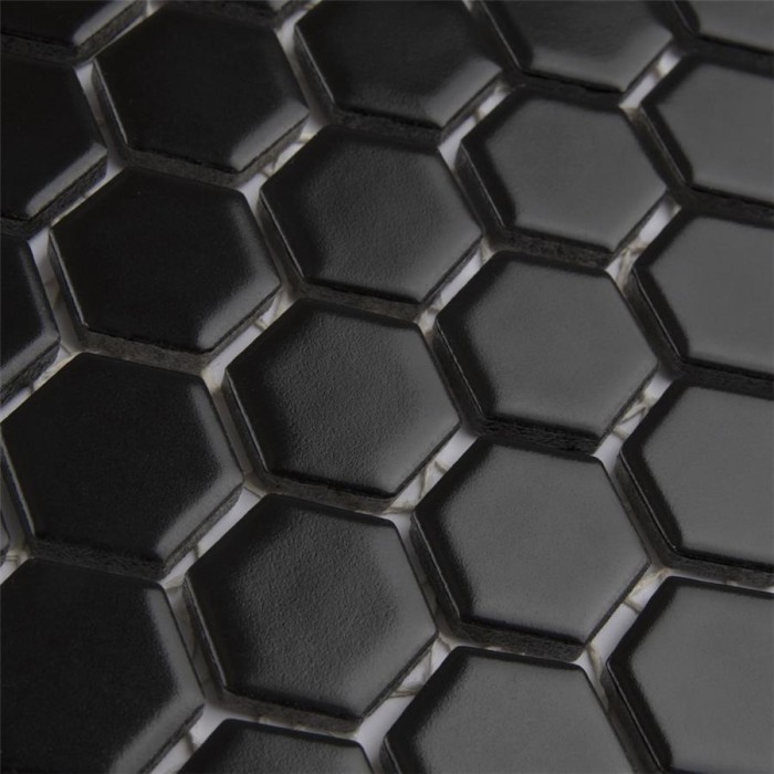 Jual Mosaic Dinding Dapur Hitam Doff Kuda Laut Mass Type Hex 1022 ...