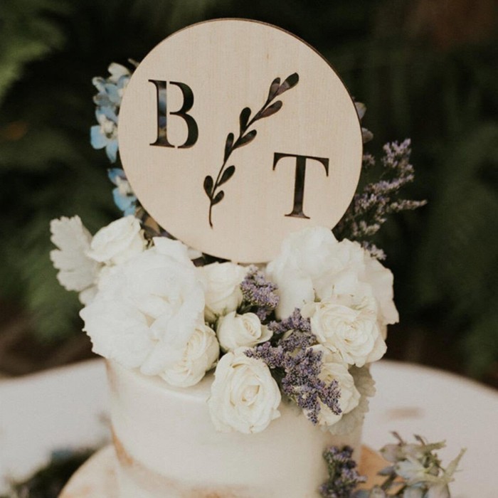 Jual Custom Cake Topper Couple Wedding Kayu Rustic Hiasan Kue Tulisan ...