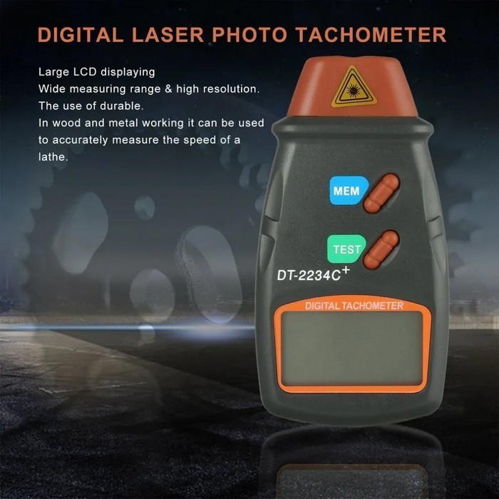 Jual Alat Ukur Putaran Mesin /Digital Laser Tachometer Rpm Test Speed ...