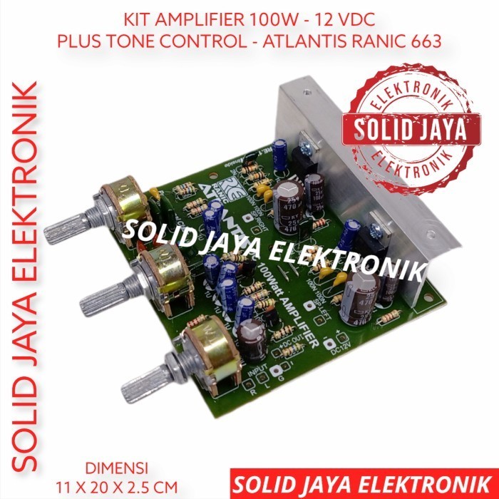 Jual Kit Power Amplifier 100W Stereo 12Vdc 12 V Volt Atlantis Ranic 663 ...