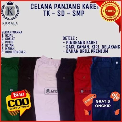 Jual Termurah Seragam Sekolah Celana Panjang Putih Tk Sd Smp Pinggang Karet Bahan Drill Super ...
