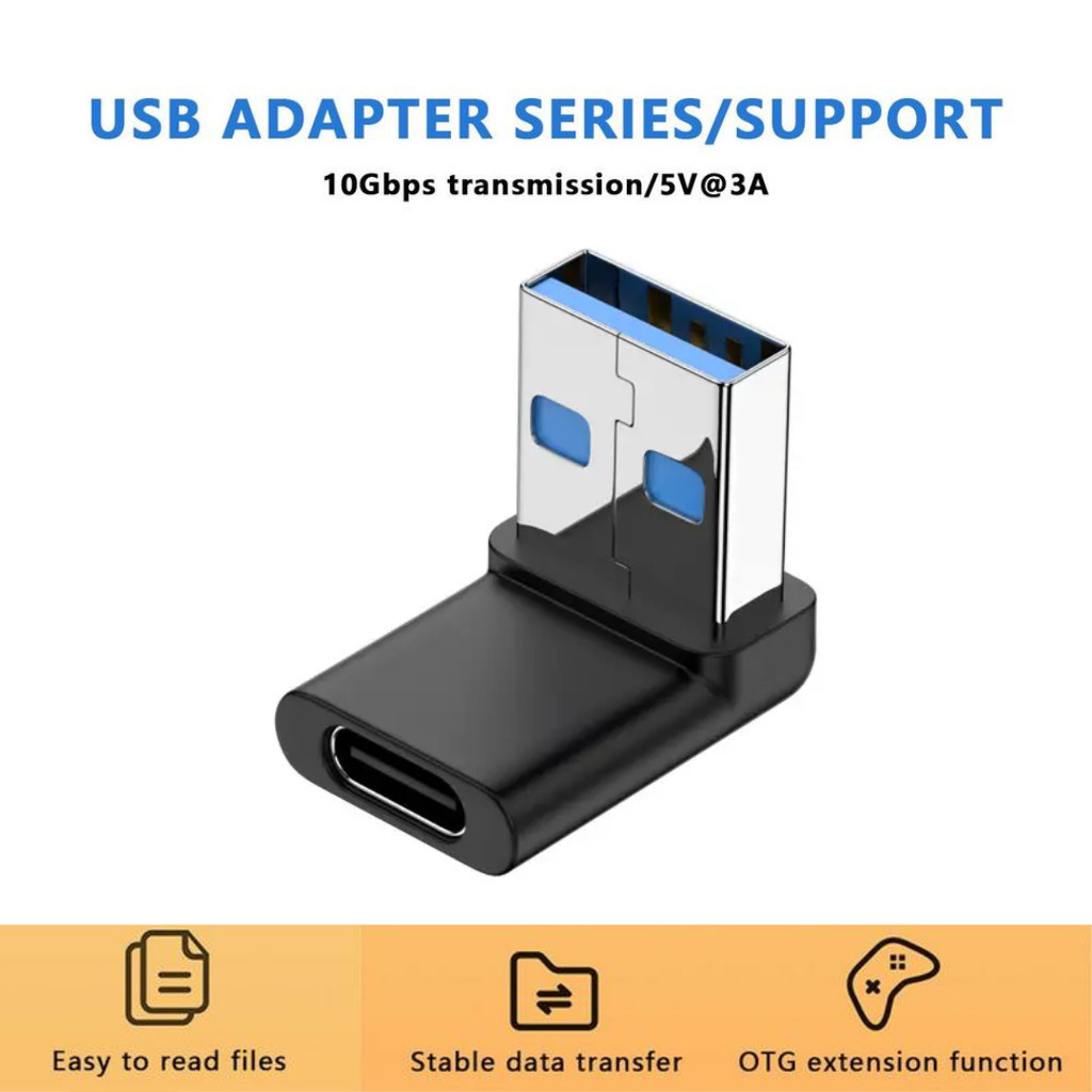Jual OTG Type C Female to USB 3.0 Male Elbow High Speed Adapter - RF3 ...