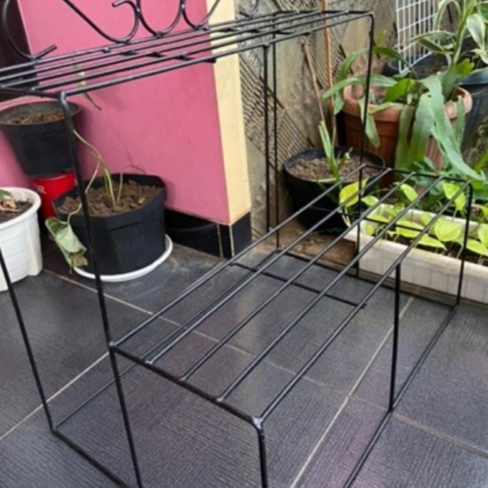 Jual RAK BUNGA 2 SUSUN/RAK BUNGA MURAH/RAK BUNGA BESI/STANDING POT BESI ...