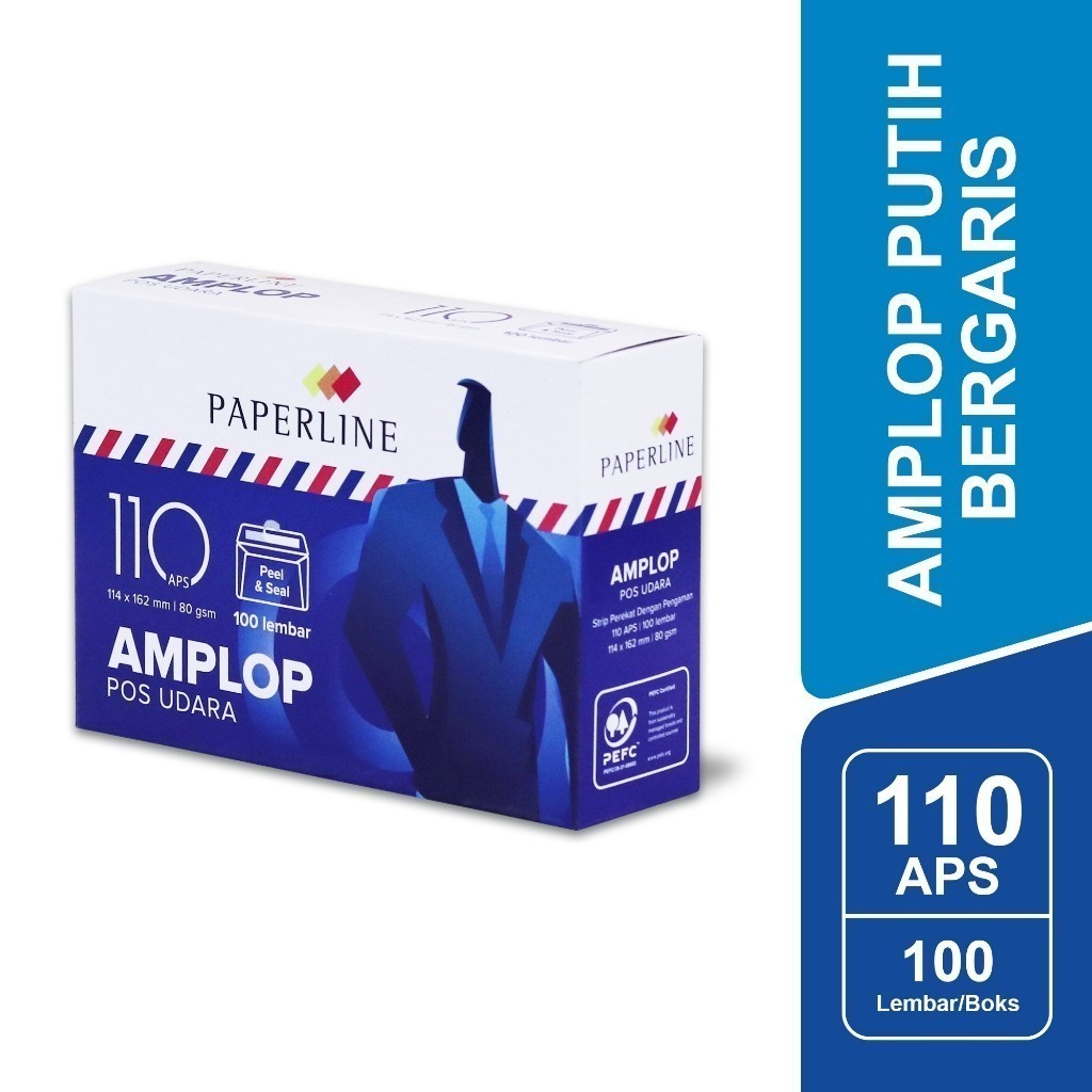 Jual [The Stationery Shack] Paperline Amplop Putih Airmail 110 APS ...