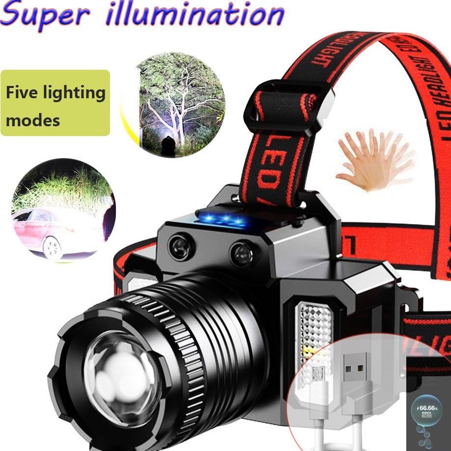 Jual Lampu Kepala Led/Kepala Led F-T51 Bisa Di Zoom 5 E/Dengan Sensor Tangan/Yesuaian Ikat ...