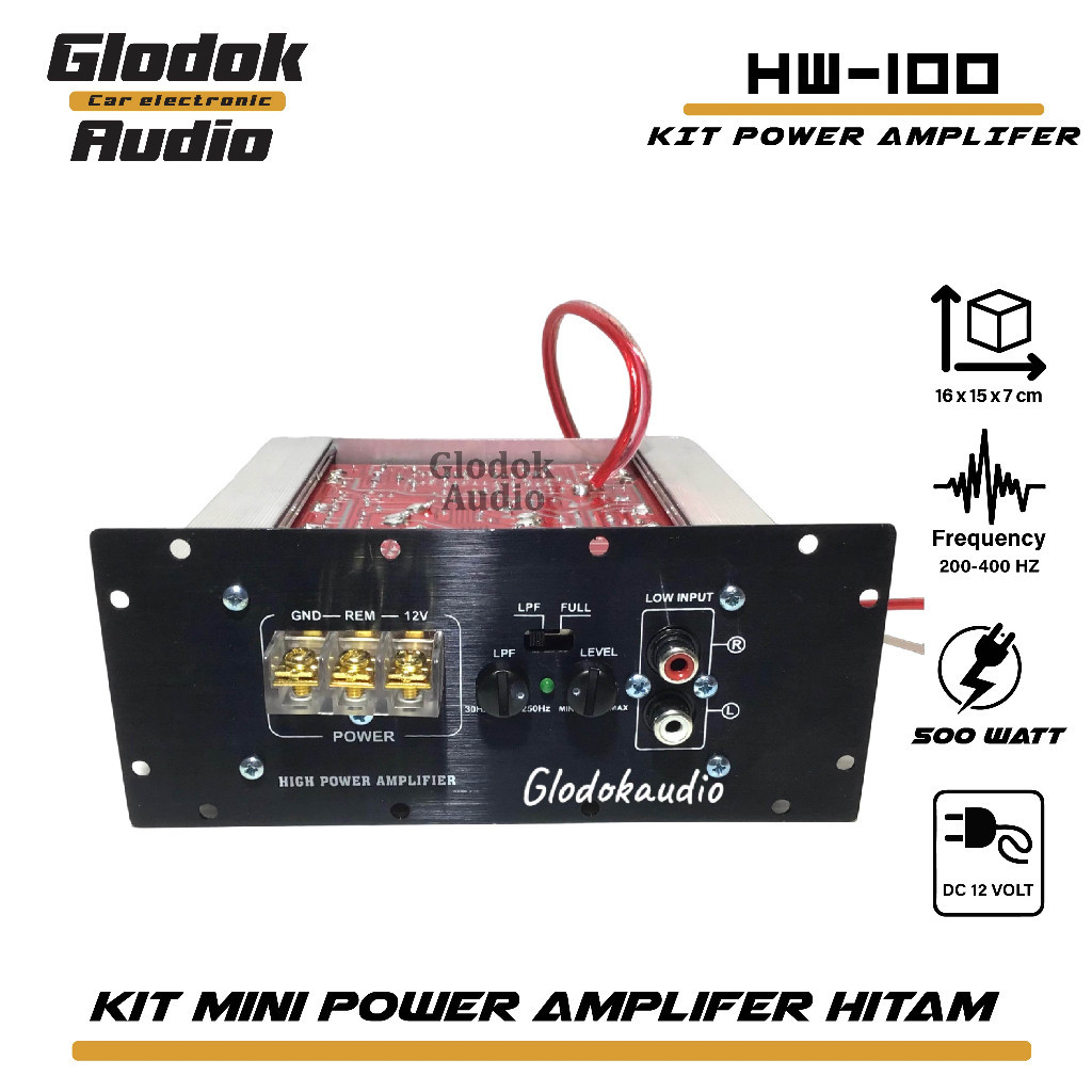 Jual Kit Power Amplifier Subwofer 500 Watts Dc 12 Volt, Modul Kit Bastub Aktif Hitam | Shopee ...