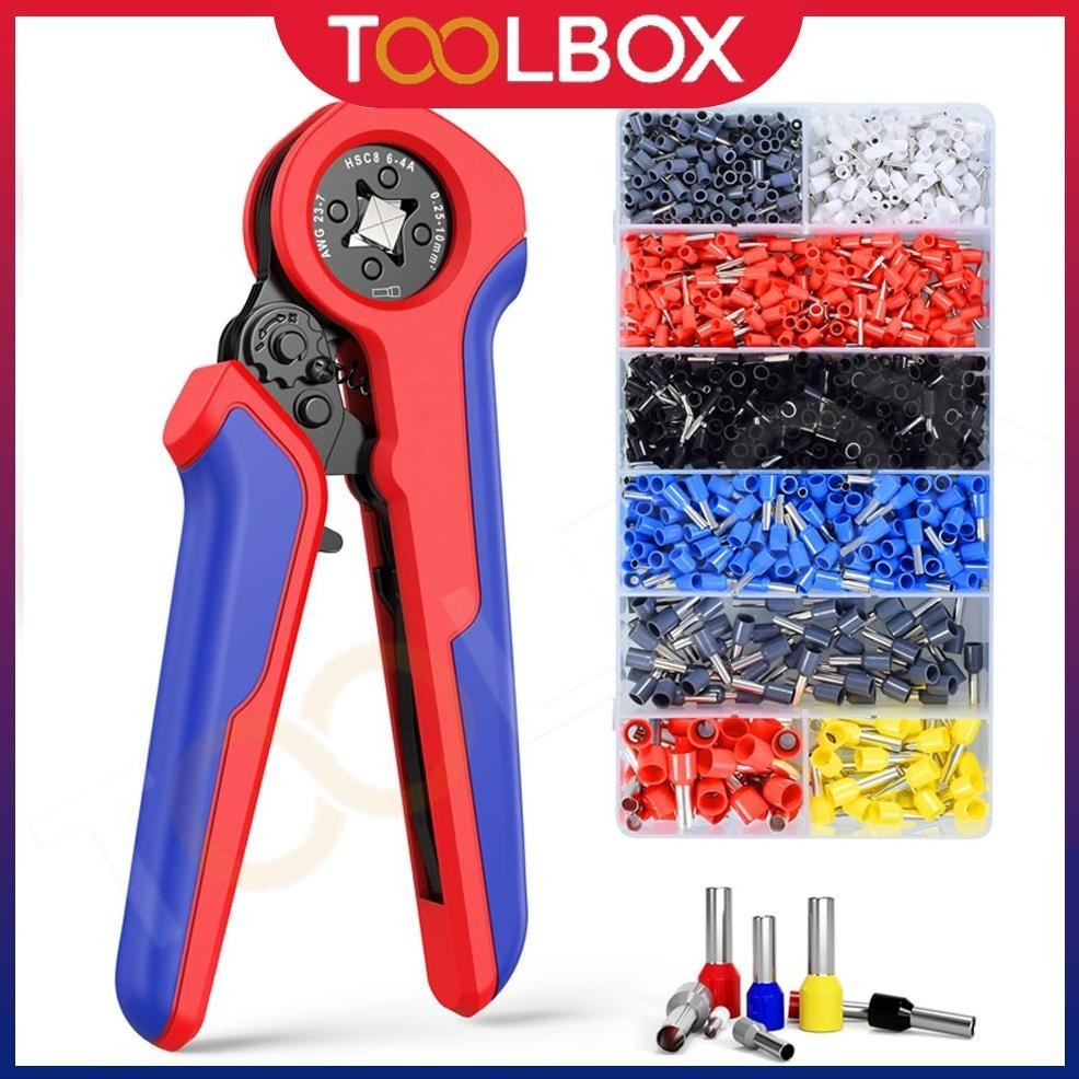 Jual TOOLBOX Crimping tang kawat kawat set ferrules set-kawat ujung ...