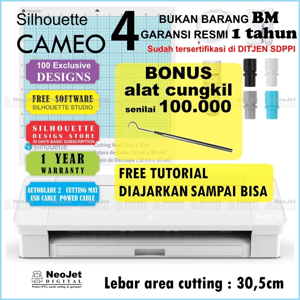 Jual Mesin Cutting Sticker Silhouette Cameo 4 Alat Sablon Digital ...