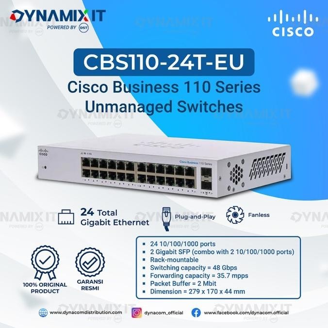 Jual NEW CISCO CBS110-24T-EU Business Unmanaged Switch 24 Port Gigabit ...