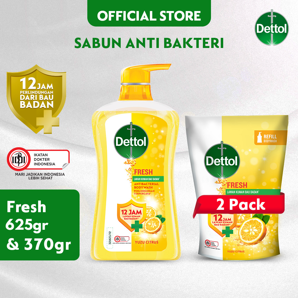 Jual [PAKET ISI 3] Dettol Sabun Mandi Cair Fresh 625gr + Fresh 370gr x2 ...