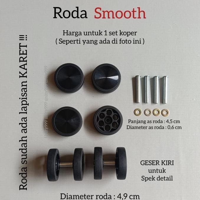 Jual roda koper pengganti double wheel roda koper roda keping dobel ...