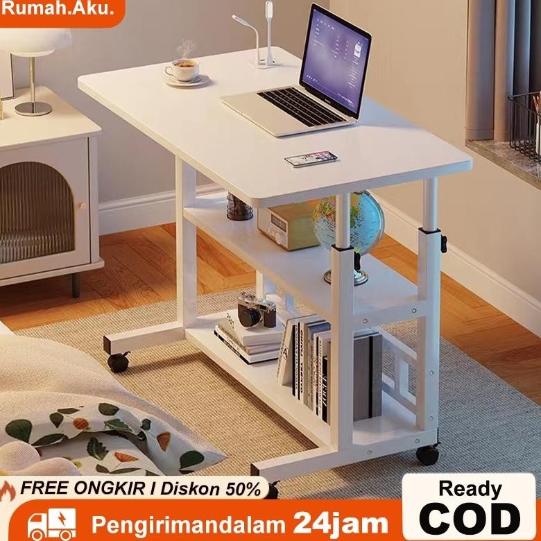 Jual RA Meja Laptop Lipat Adjustable dengan Roda Meja Belajar Portable ...