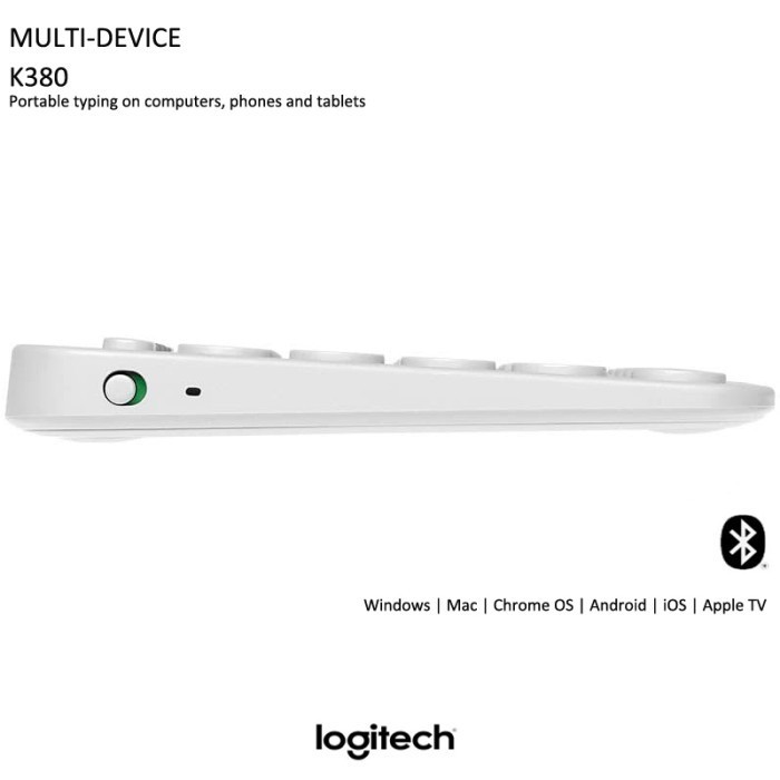 Jual Logitech K380 Multi Device Bluetooth Keyboard - Putih | Shopee ...