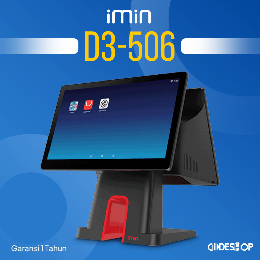 Jual Mesin Kasir POS Touchscreen iMin D3-506 Android OS Dual Display | Shopee Indonesia
