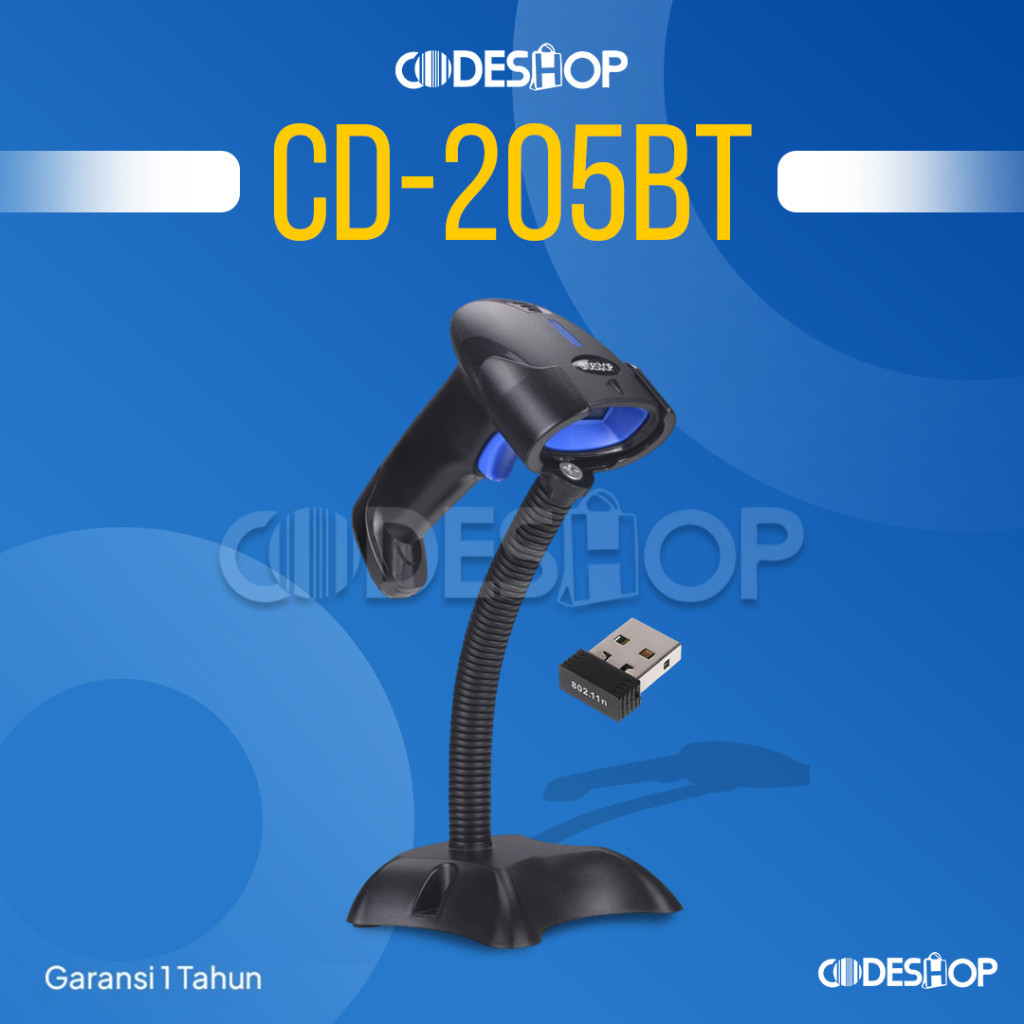 Jual Scanner Barcode CODESHOP CD-205 BT Imager 1D 2D Wireless USB ...