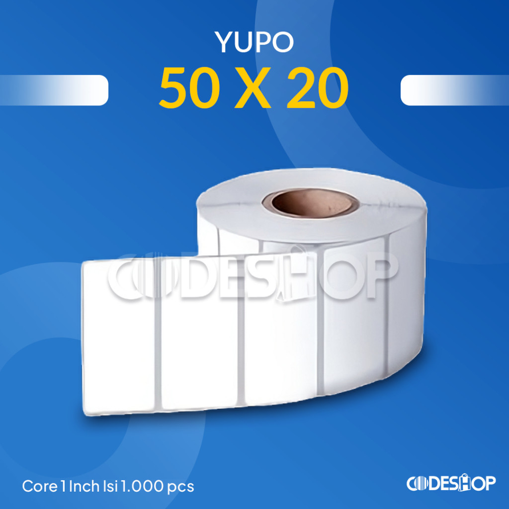Jual Kertas Label YUPO 50 x 20 Sticker Barcode 50x20 Isi 1000 pcs ...