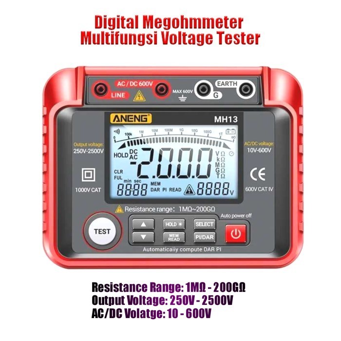 Jual Ready Digital Insulation Tester high voltage Megger Meger Test ...