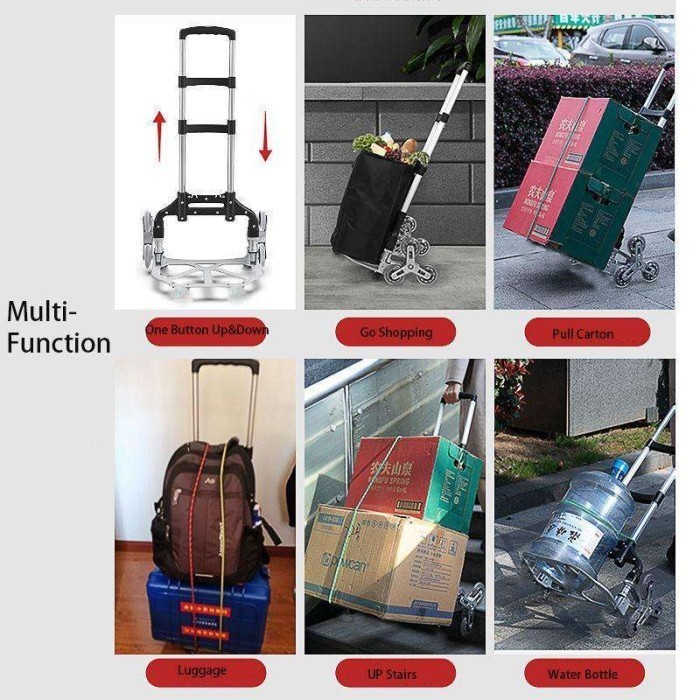Jual Troli Barang 6 Roda Jalan Di Tangga Aluminium Foldable Trolley ...
